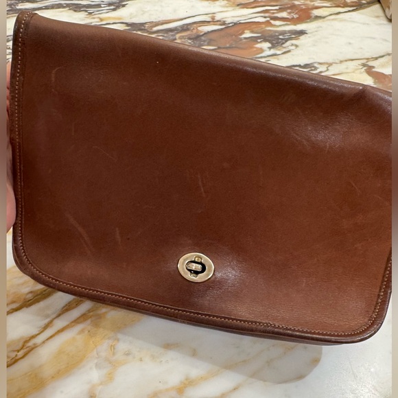 Coach | Bags | Vintage Coach Shoulder Clasp Brown Leather Bag With Turn ...
